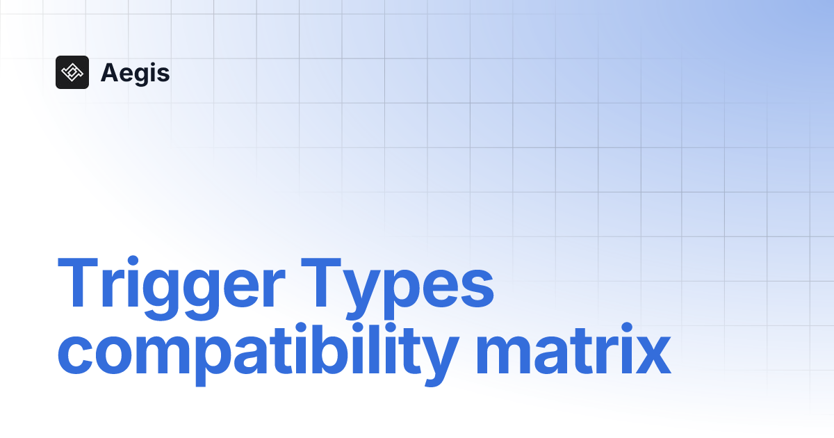 Trigger Types compatibility matrix | Aegis